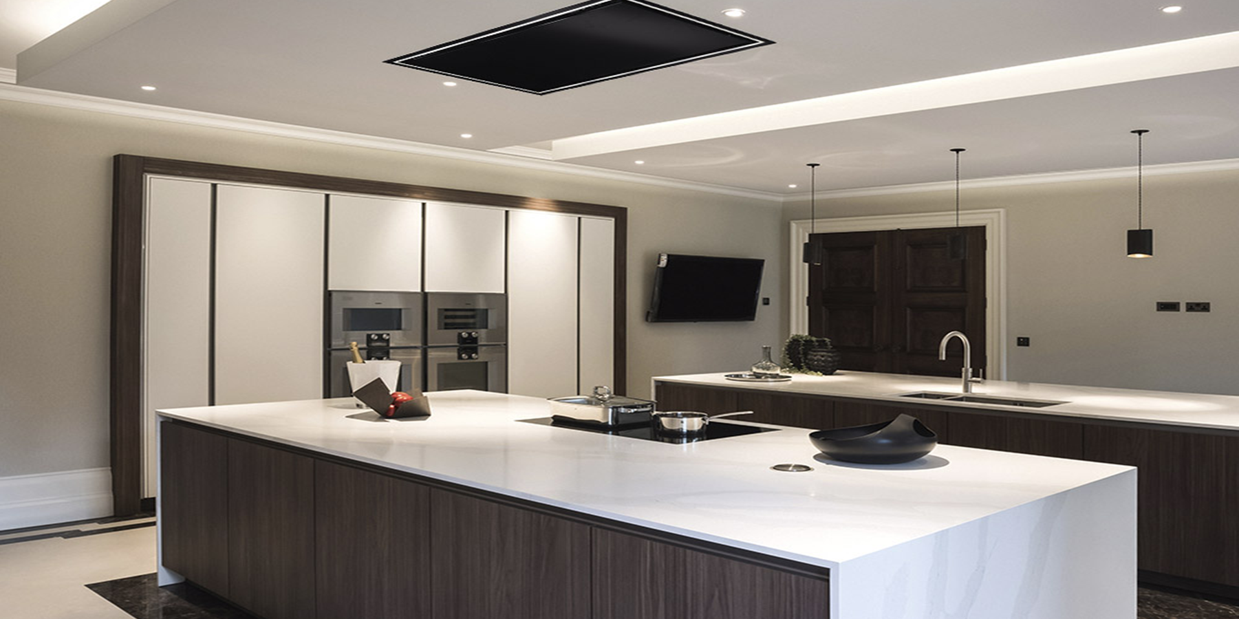 90cm Ceiling Cooker Hoods | Flush-Fit Island Extractors | LuxAir