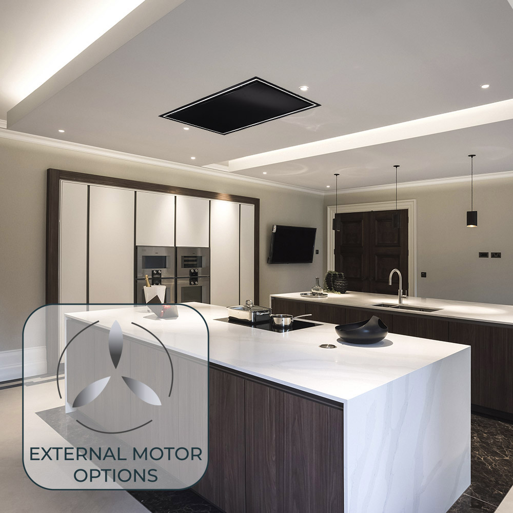 Caporra Ceiling Hood with Outside External Motors | Quiet & Flush-Fit ...