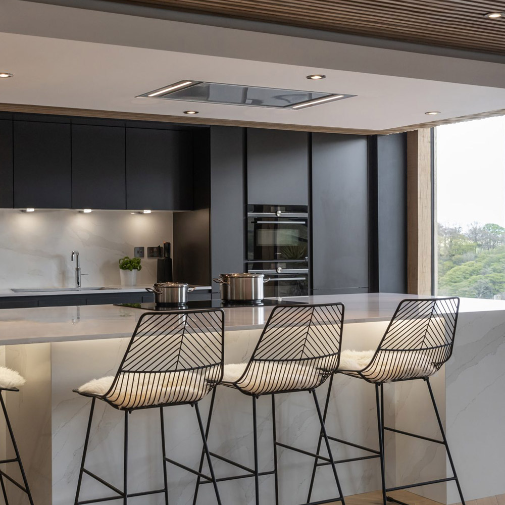 100cm Ceiling Cooker Hoods | A+ Quiet Motor | LED Lighting | 800 m³/hr