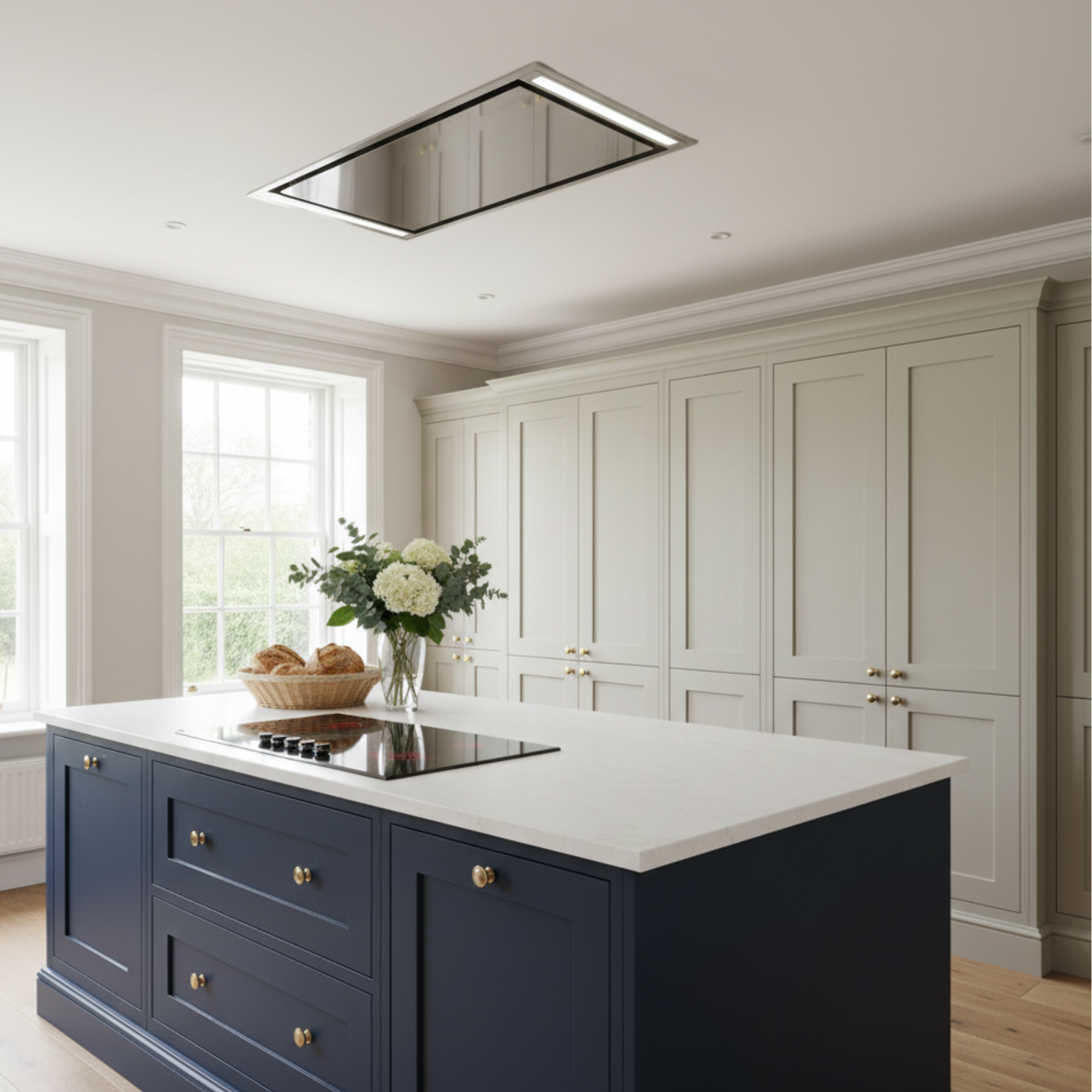 100cm Ceiling Cooker Hoods | A+ Quiet Motor | LED Lighting | 800 m³/hr