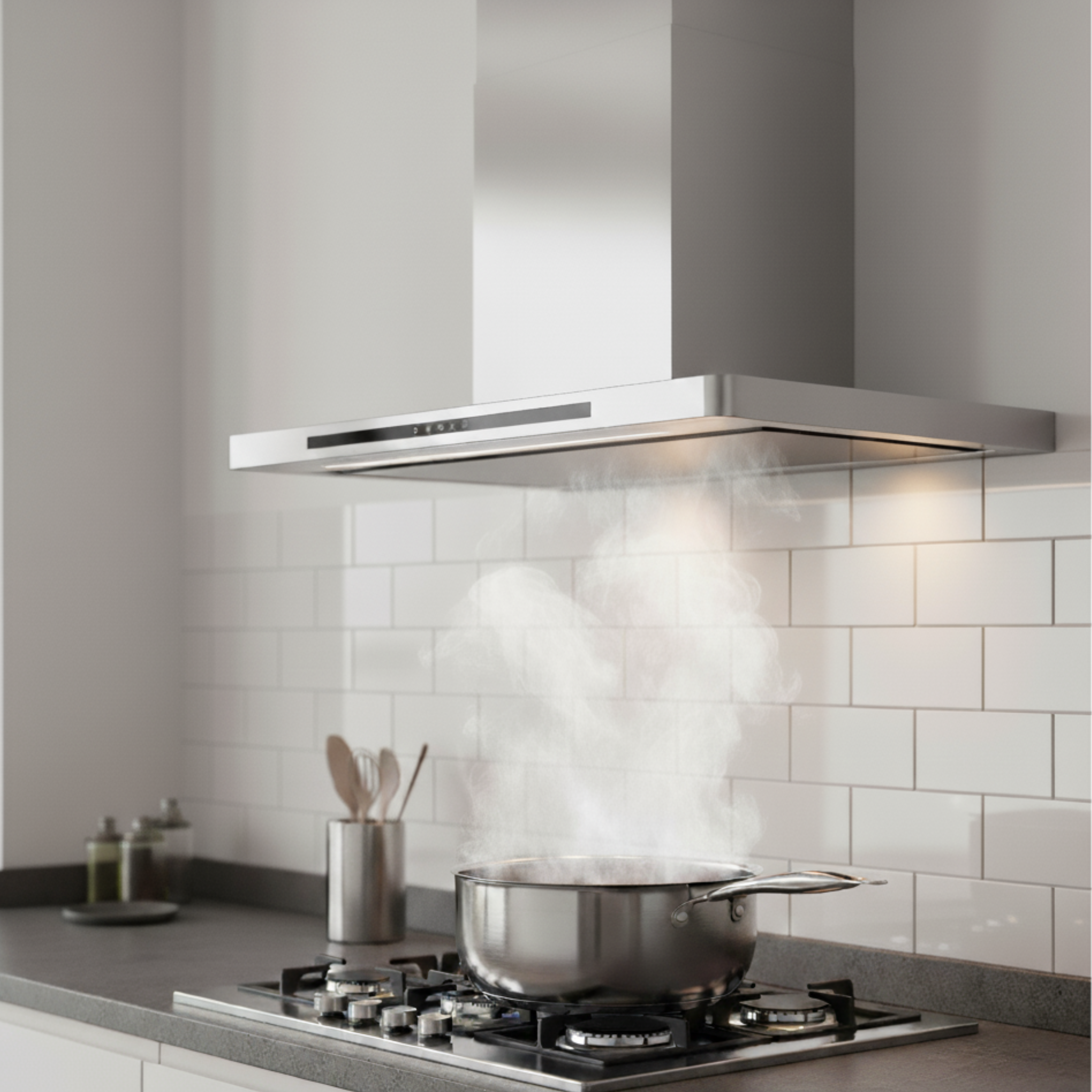 Linea T Shaped Slimline wall mounted cooker hoods 60cm to 110cm Colour ...
